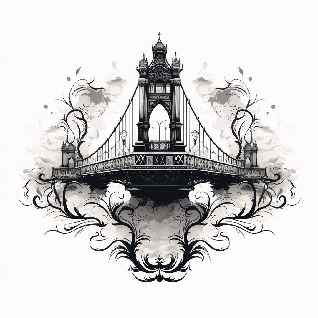 Bridge Tattoo | Tattoo Flash Digital Download | Simple Bridge Tattoo ...