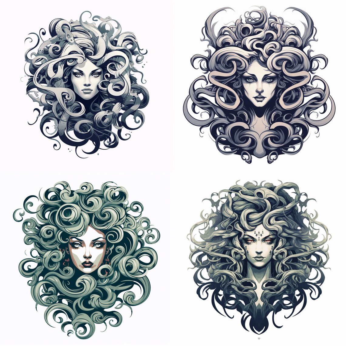 Medusa Tattoo | Tattoo Flash Digital Download | Medusa PNG Tattoo ...