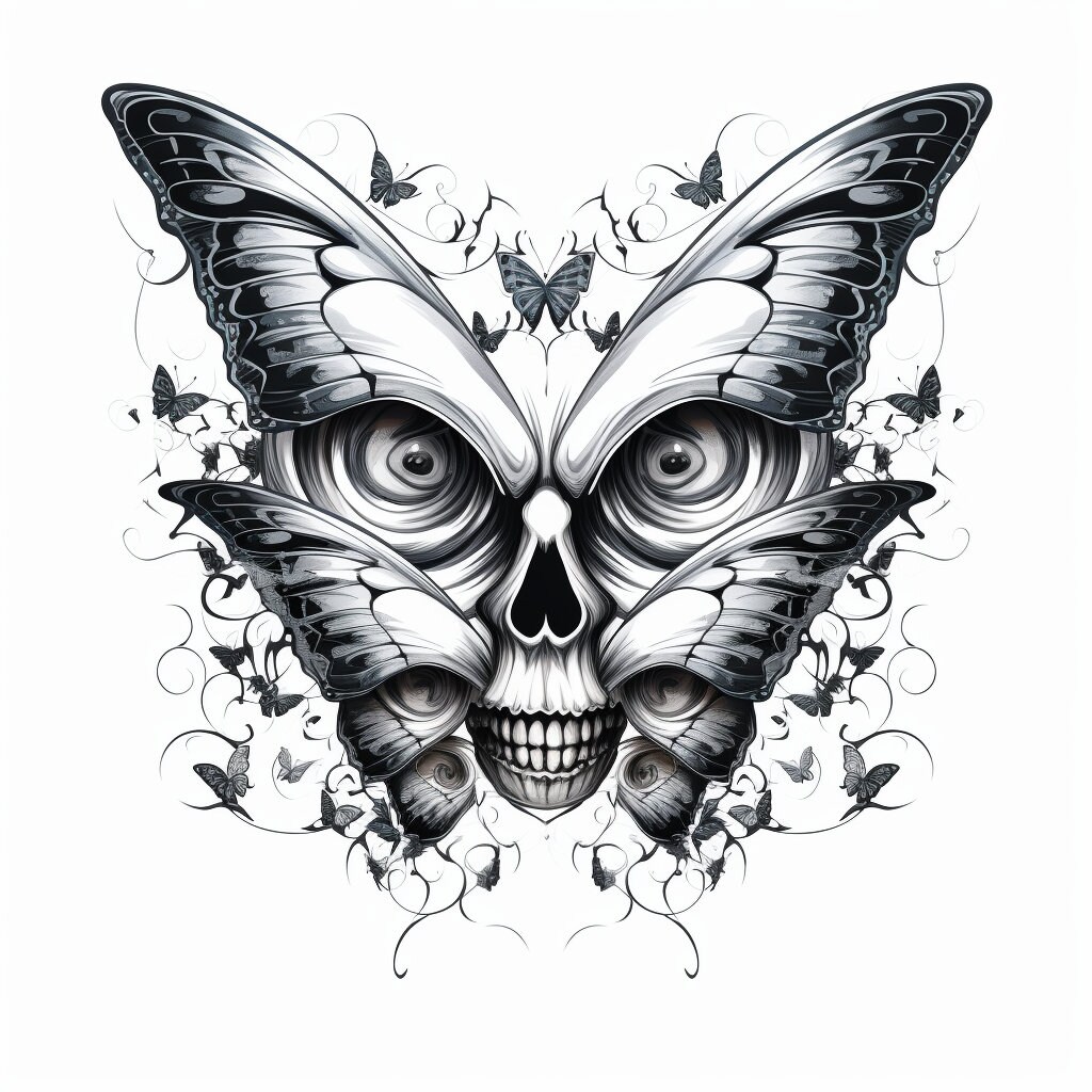 Sugar Skull Butterfly Tattoo Design, Drawing, Rose Skull Butterfly ...