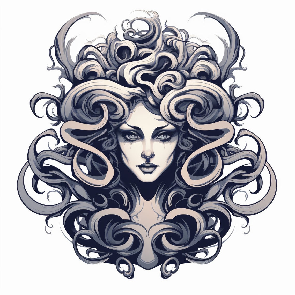 Medusa Tattoo | Tattoo Flash Digital Download | Medusa PNG Tattoo ...