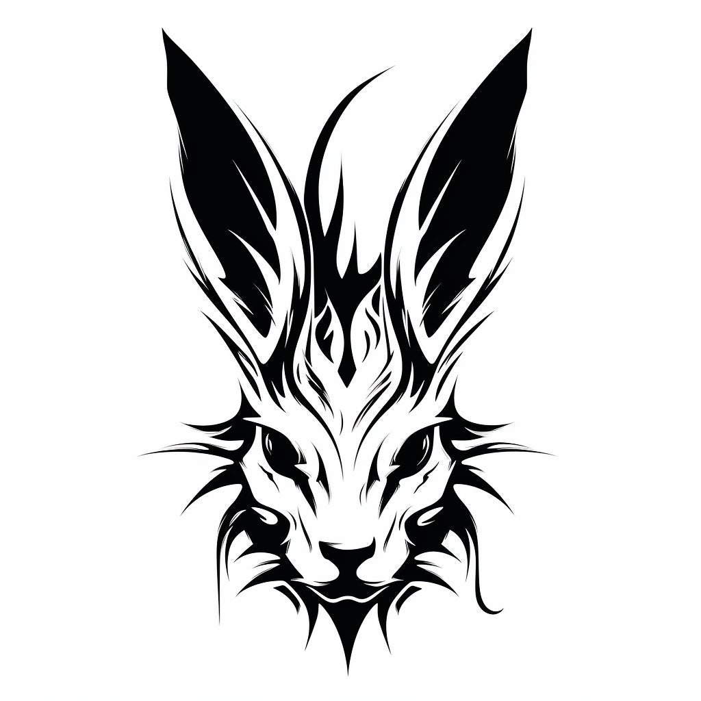 Black Rabbit Tattoo Design PNG | Donnie Darko Inspired Rabbit Tattoo ...