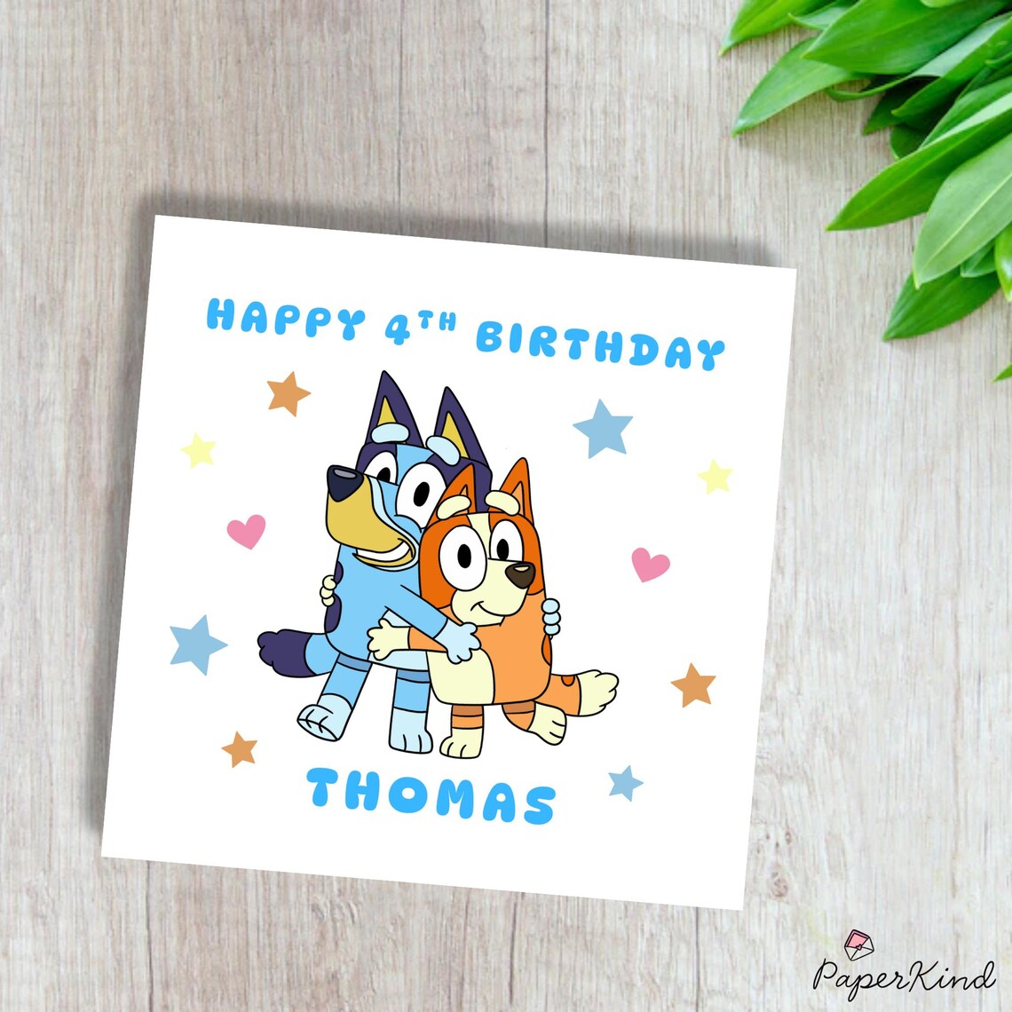 Personalised Bluey Inspired Birthday Card | Bluey Dog Design | Children ...