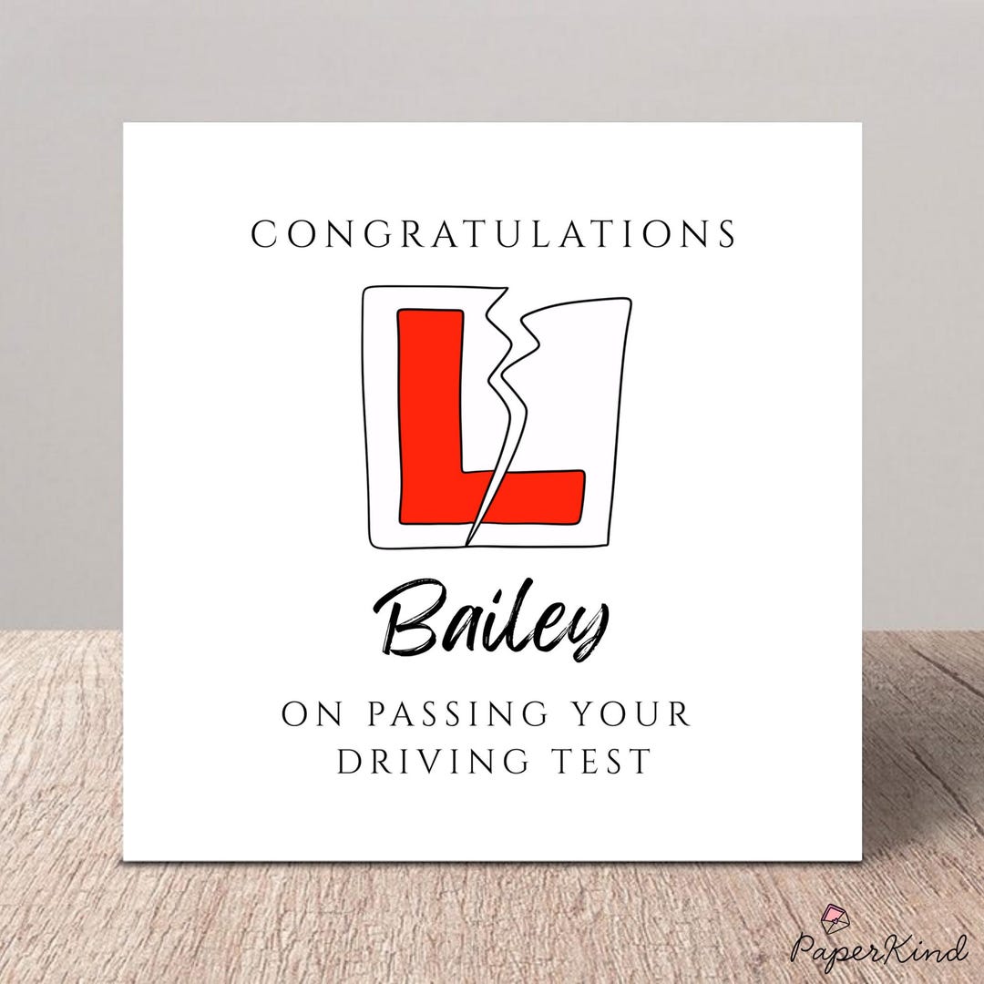 Congratulations Card | Driving Test L Plate Design | Fun ...