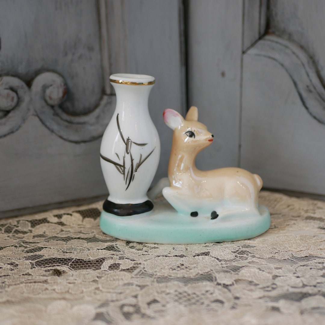 Kitsch Art Deco Bambi Spill Vase Vintage Home Decor - Etsy