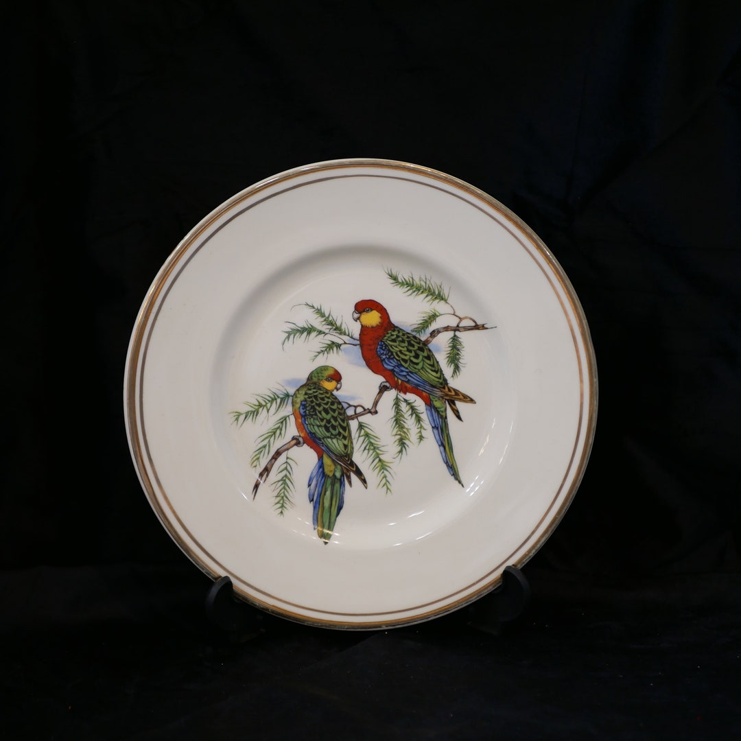 Decorative Vintage English Bone China Cabinet Plate Featuring Two ...