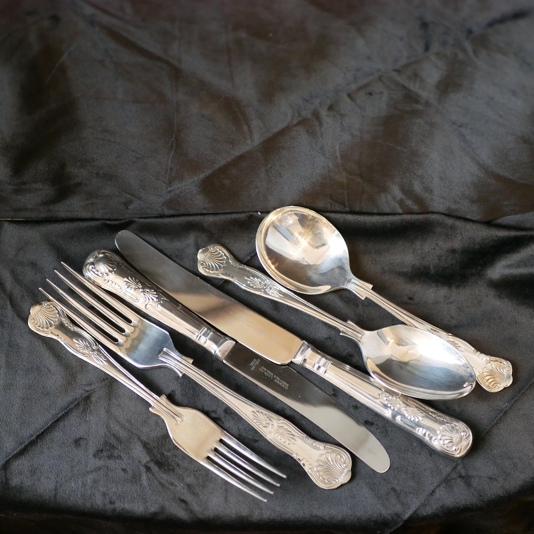 12 Piece Kings Pattern English Silver Plated Sheffield Cutlery - Etsy