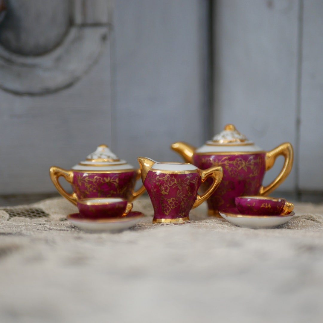 Limoges Porcelain Miniature Dolls Tea.coffee Set Service 7 Pieces - Etsy