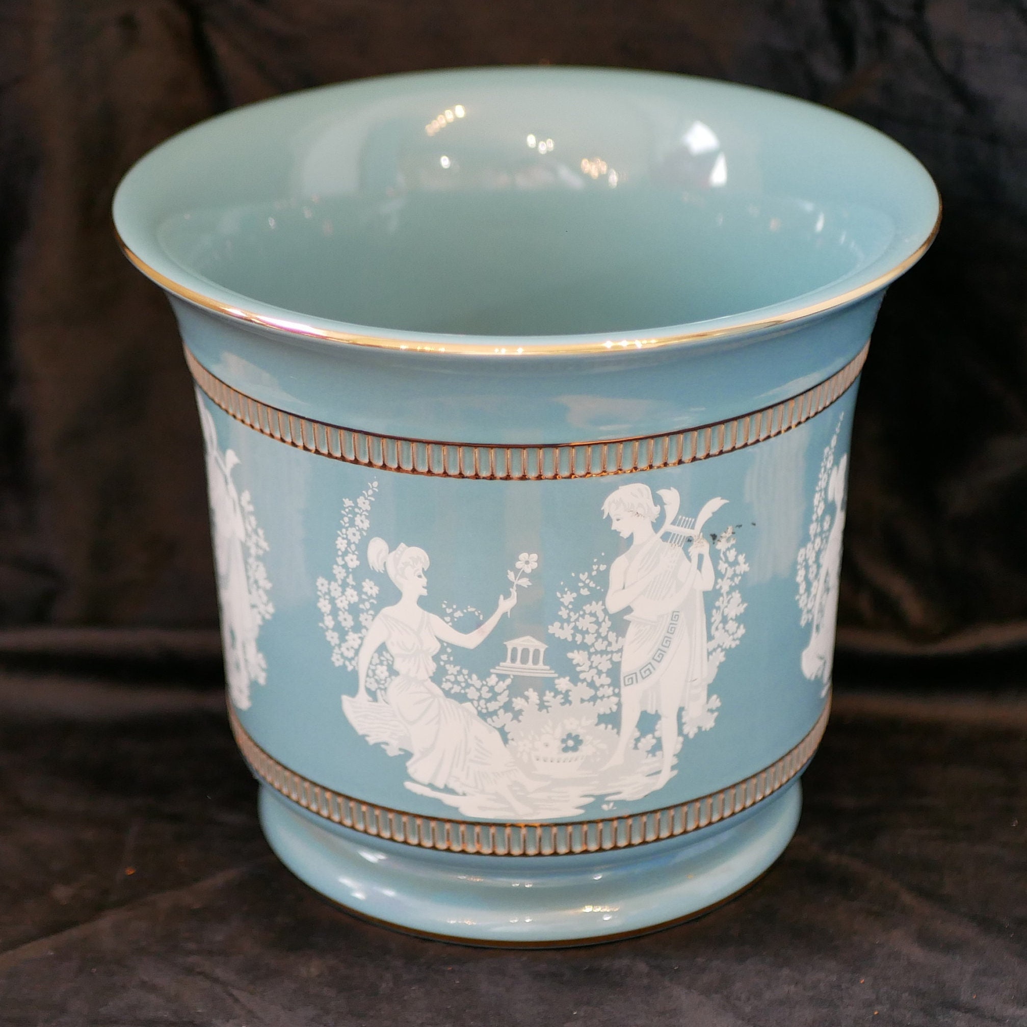 Neoclassical Vintage Italian Florentine Ceramic Jardinière Plant Pot ...