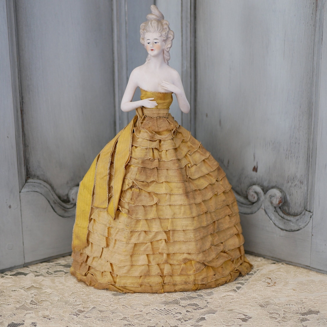 Original Antique German Bisque Half Doll Tea Cosy Dressell and - Etsy