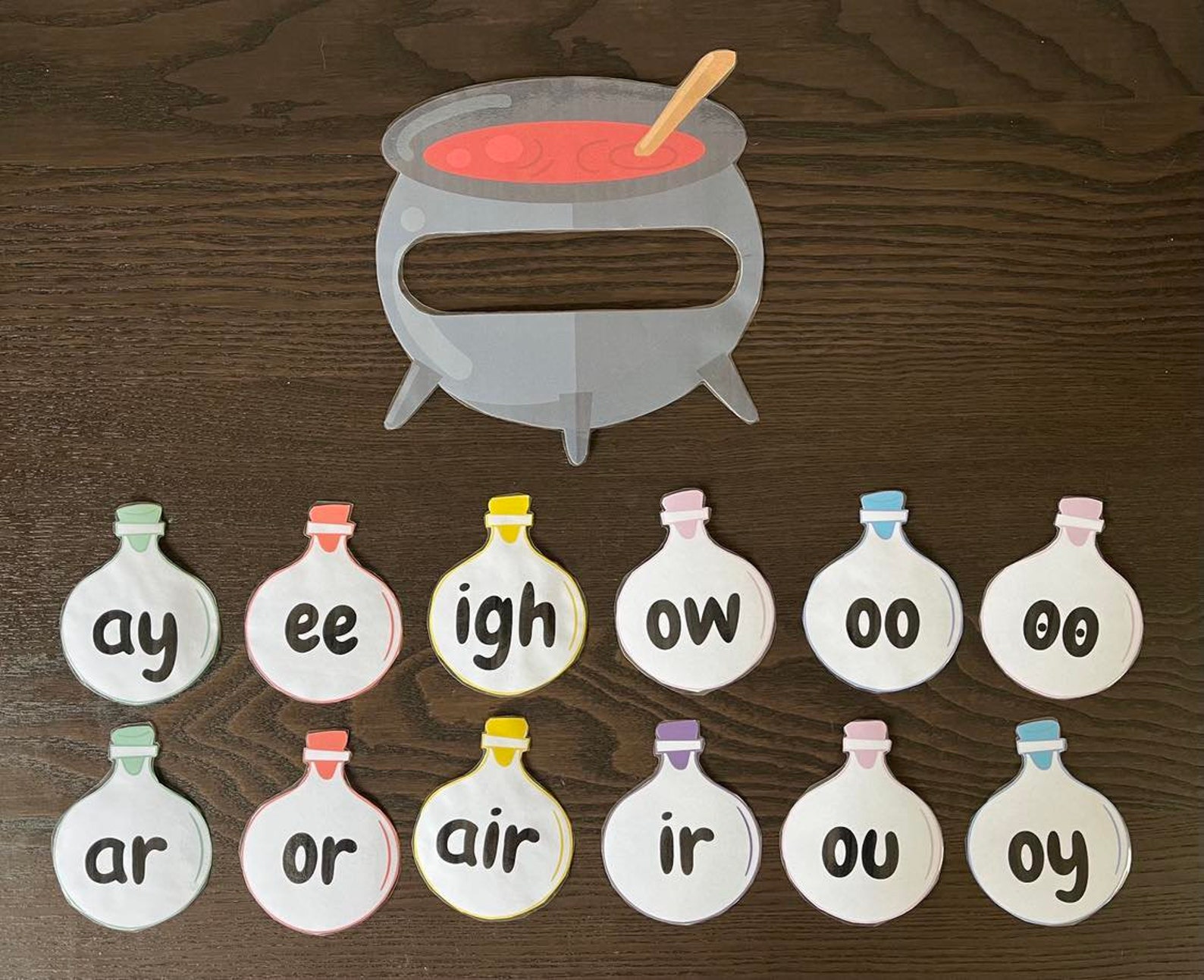 Halloween Phonics Cauldron Sorting Activity, Set 1, Set 2, Set 3 for ...