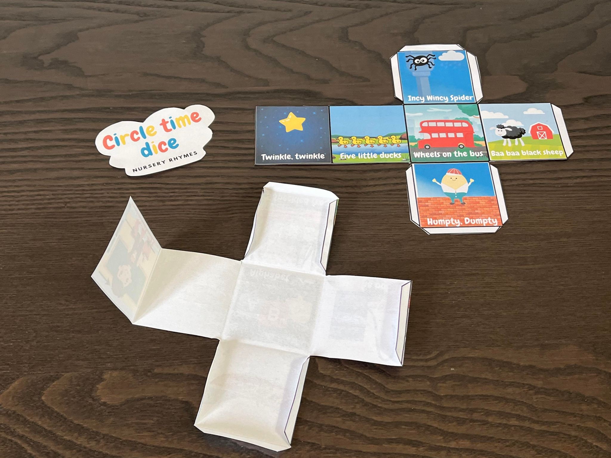 Circle Time Nursery Rhyme Dice Set, EYFS Educational Game, Preschool ...