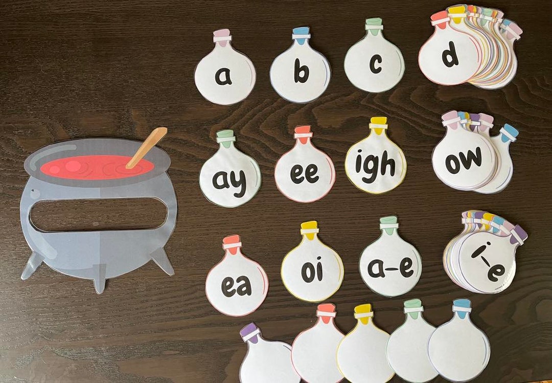 Halloween Phonics Cauldron Sorting Activity, Set 1, Set 2, Set 3 for ...