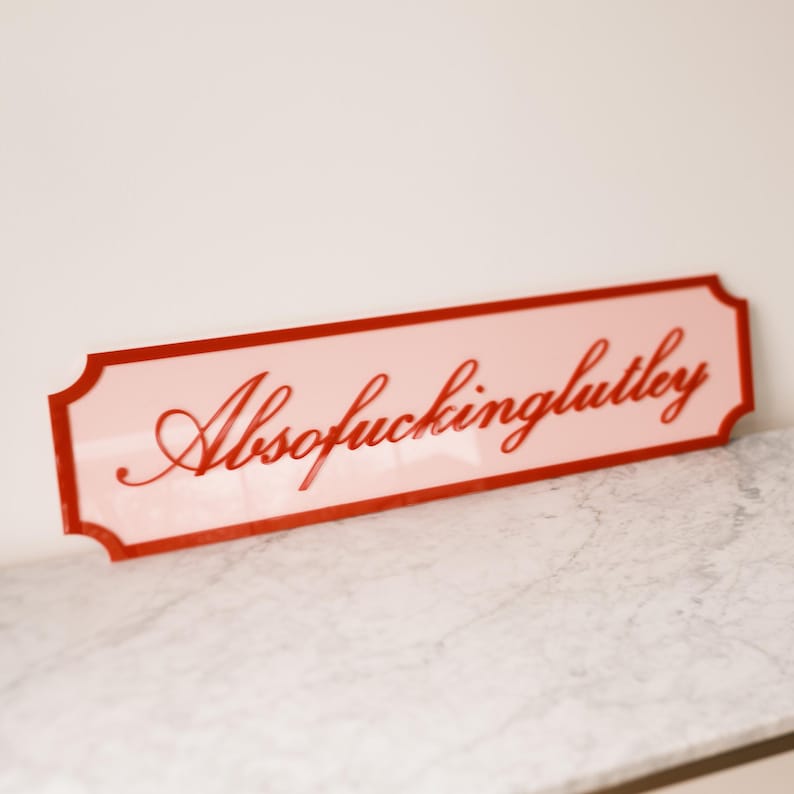 Absofuckinglutely Funny Entryway Sign, Wall Decor Home Sign, Street ...