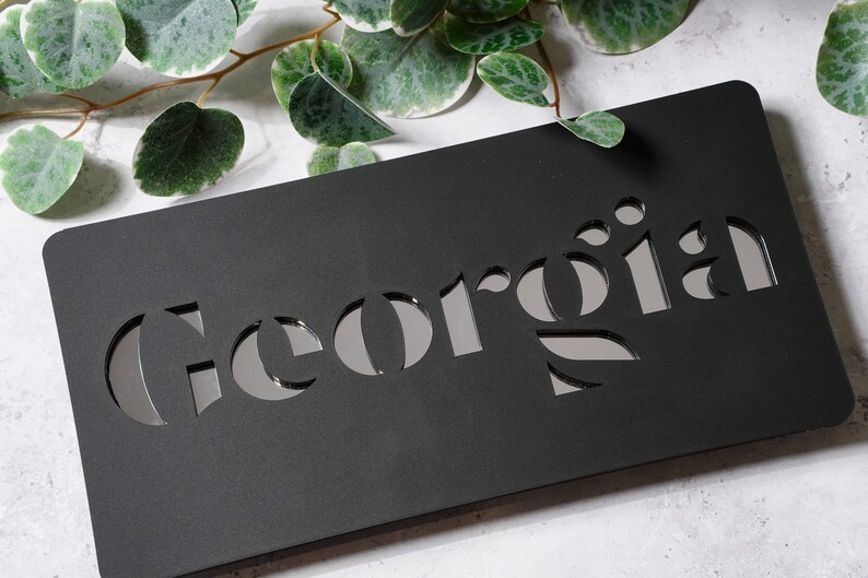 Personalised House Name Plate Black Bespoke House Name Sign - Etsy
