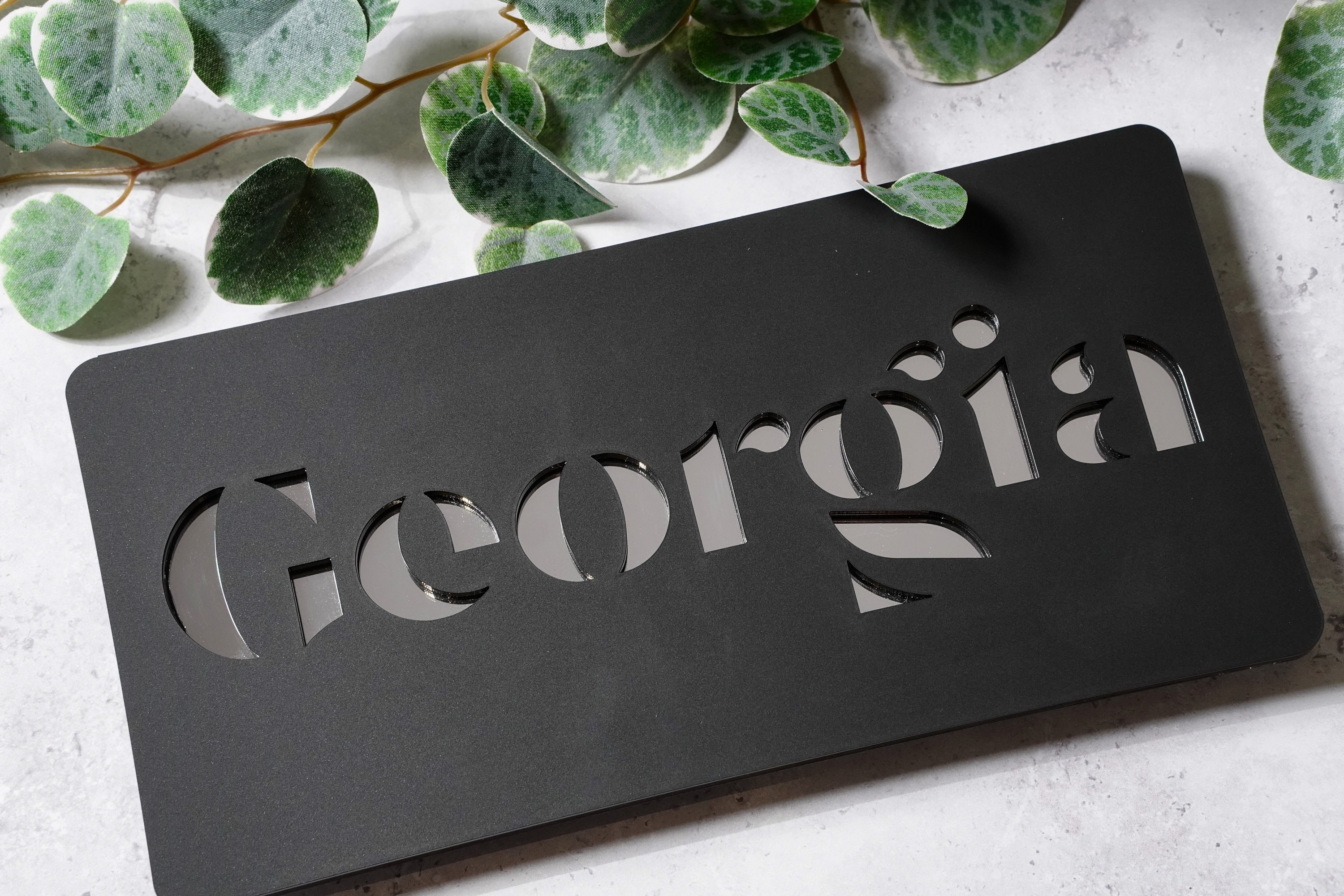 Personalised House Name Plate Black Bespoke House Name Sign Plaque Home ...