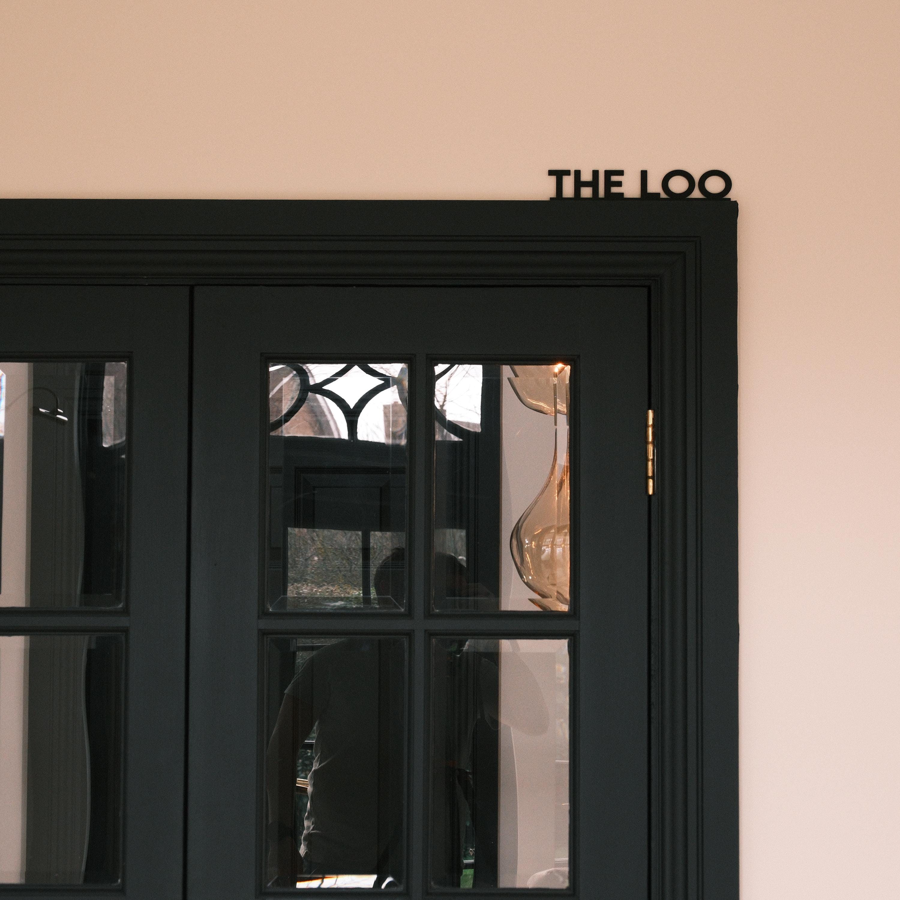The Loo Toilet Door Sign, Door Frame Topper, Shelf Decor, Bathroom Wall ...
