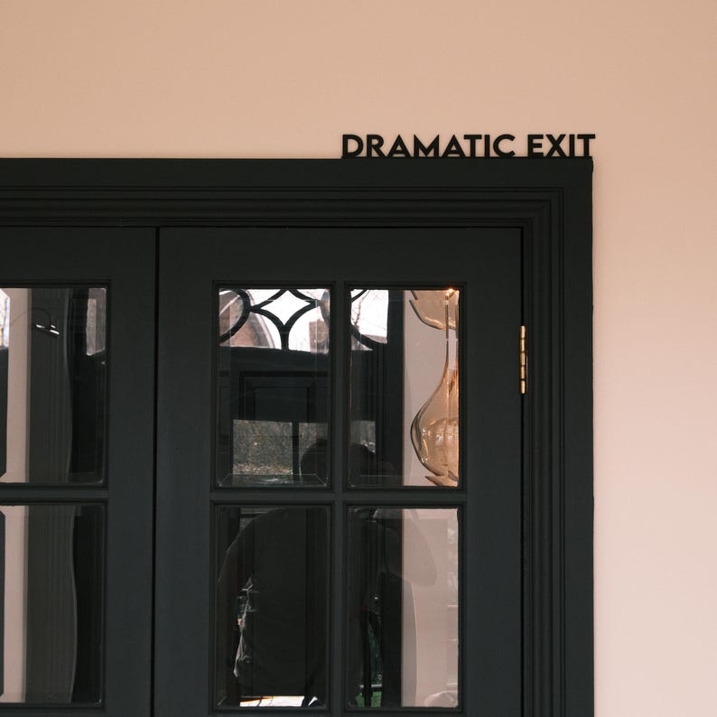 Dramatic Exit Sign Door Topper, House Decor, Wall Shelf Sign, Shelf ...