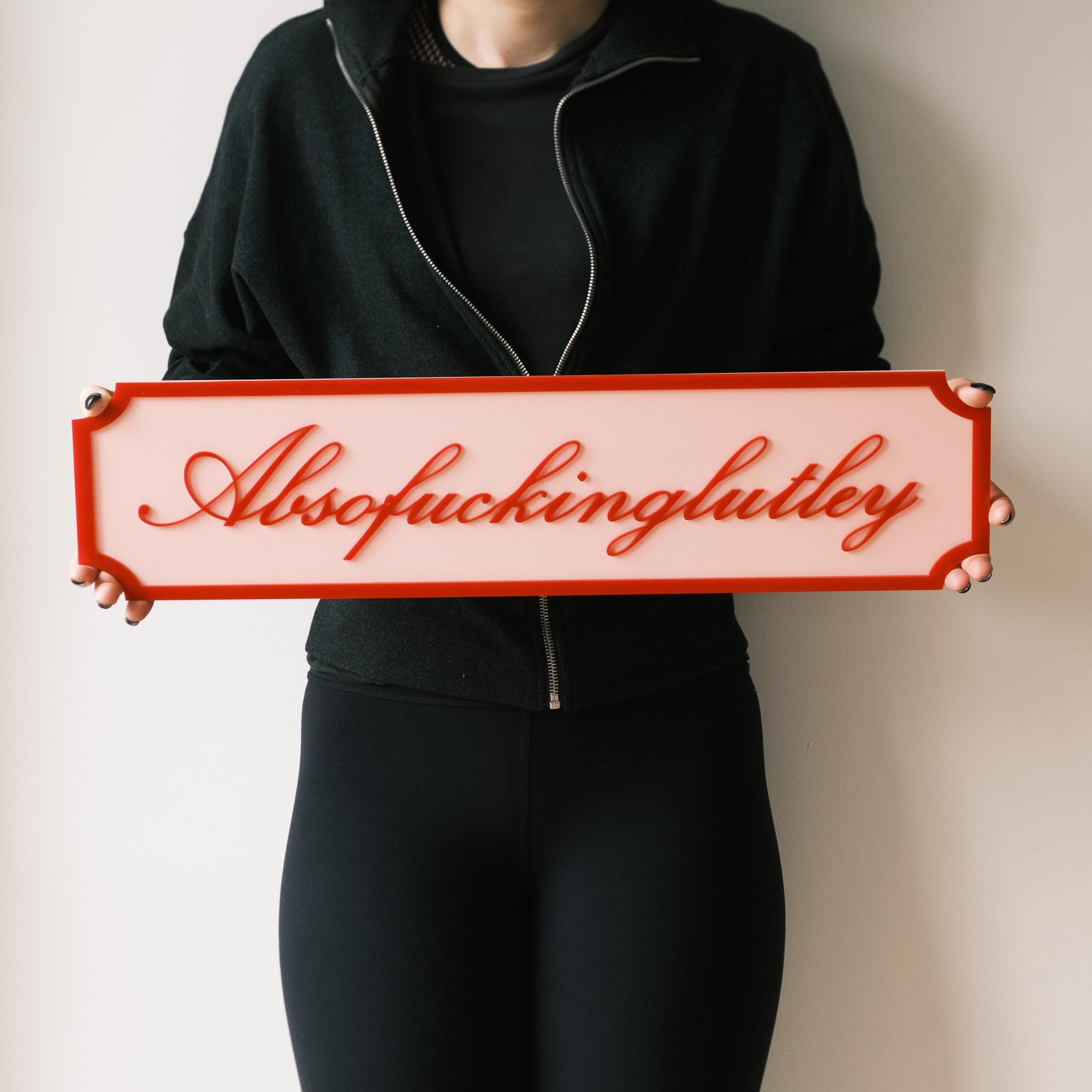 Absofuckinglutely Funny Entryway Sign, Wall Decor Home Sign, Street ...