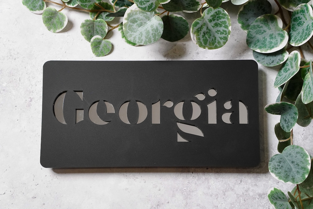 Personalised House Name Plate Black Bespoke House Name Sign Plaque Home ...