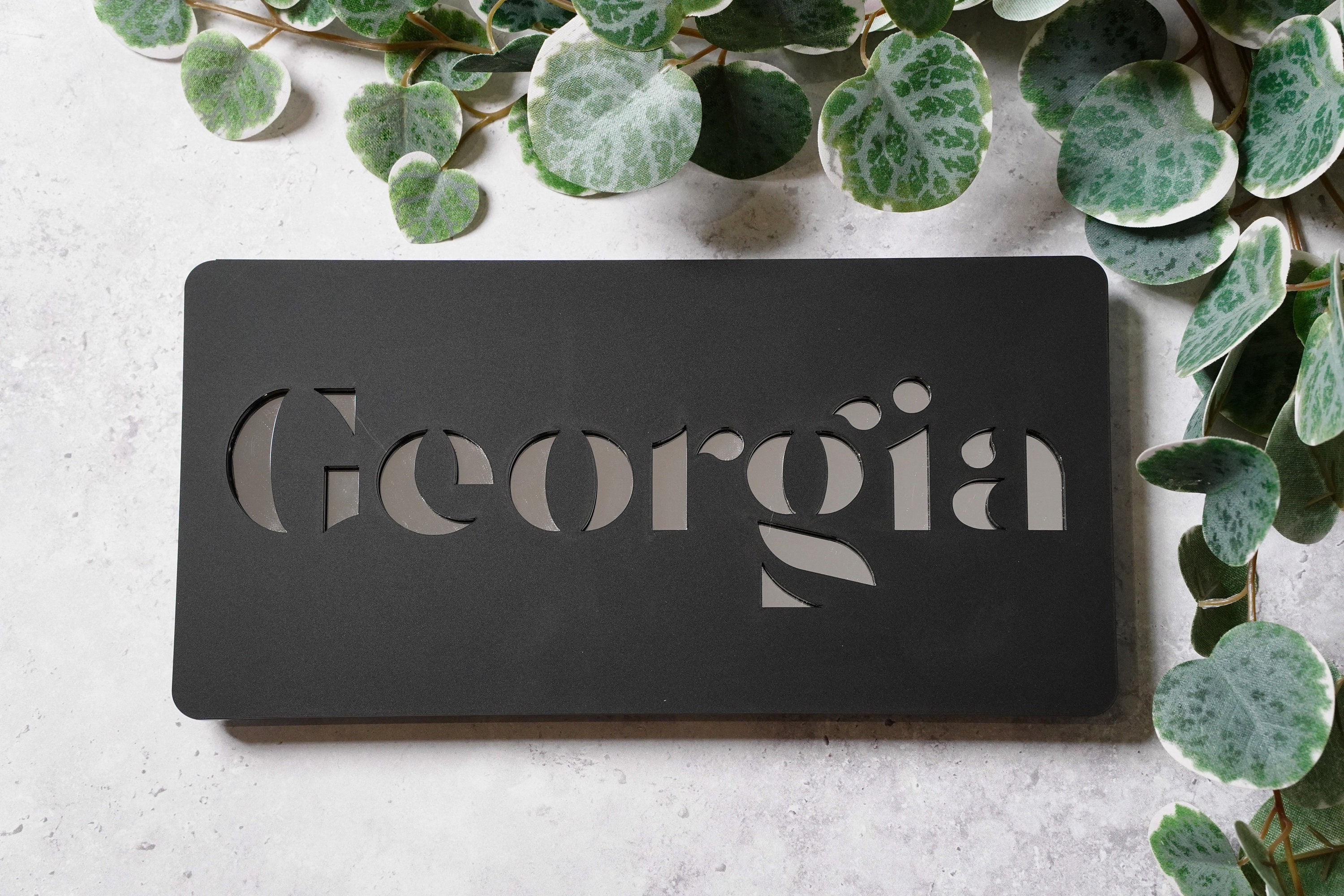 Personalised House Name Plate Black Bespoke House Name Sign Plaque Home ...