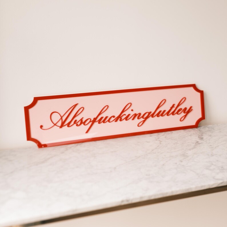 Absofuckinglutely Funny Entryway Sign, Wall Decor Home Sign, Street ...