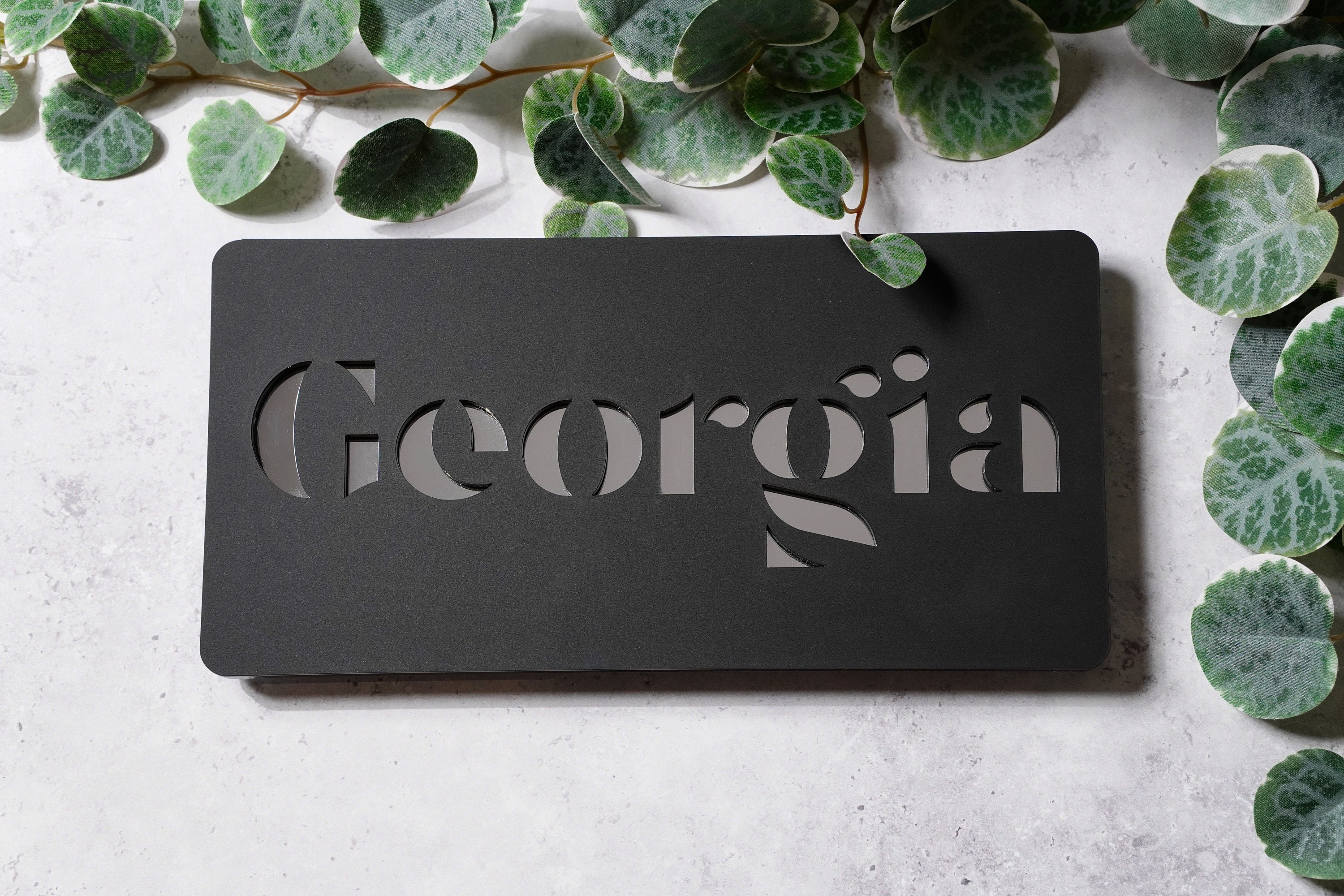 Personalised House Name Plate Black Bespoke House Name Sign Plaque Home ...