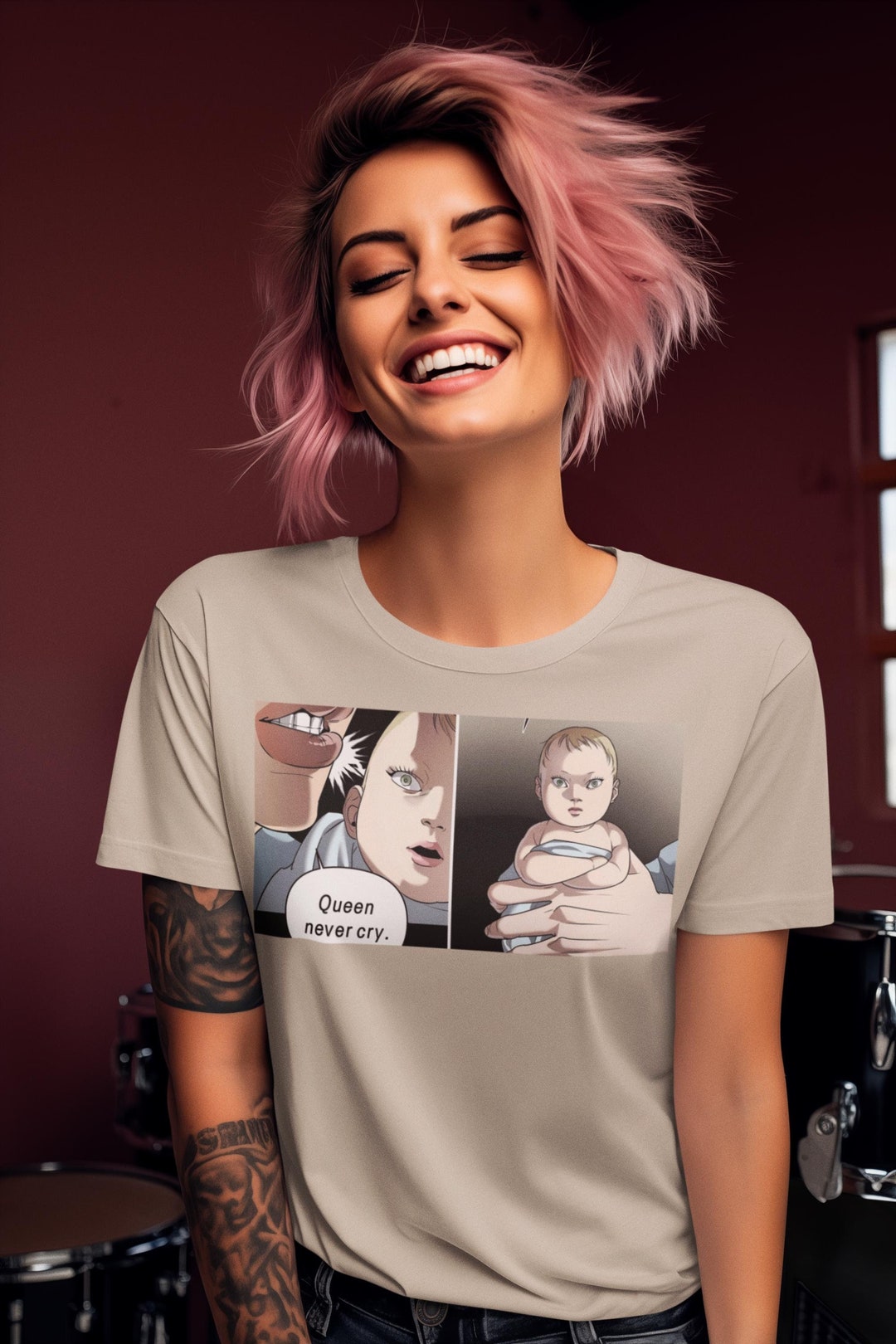 Queen Never Cry Funny Meme Shirt, Viral Meme Feminist Queen Slay Gift ...
