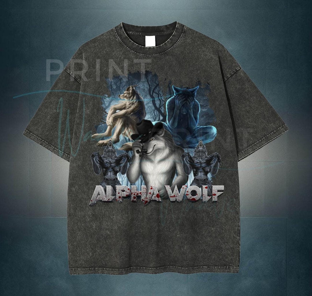 Alpha Wolf Vintage Oversize Shirt, Human by Chance Alpha by Choice Meme ...