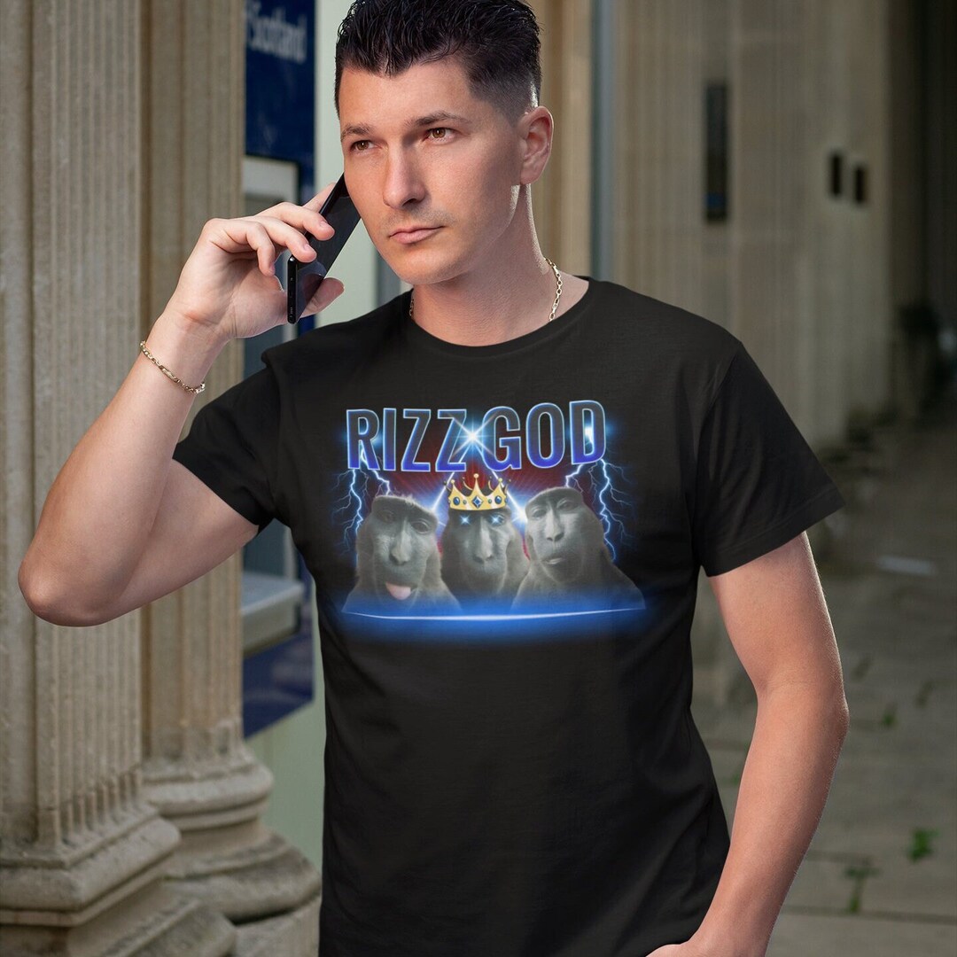 Monkey Rizz God Funny Meme Viral Shirt, W Rizz Tshirt, Shitpost T Shirt ...