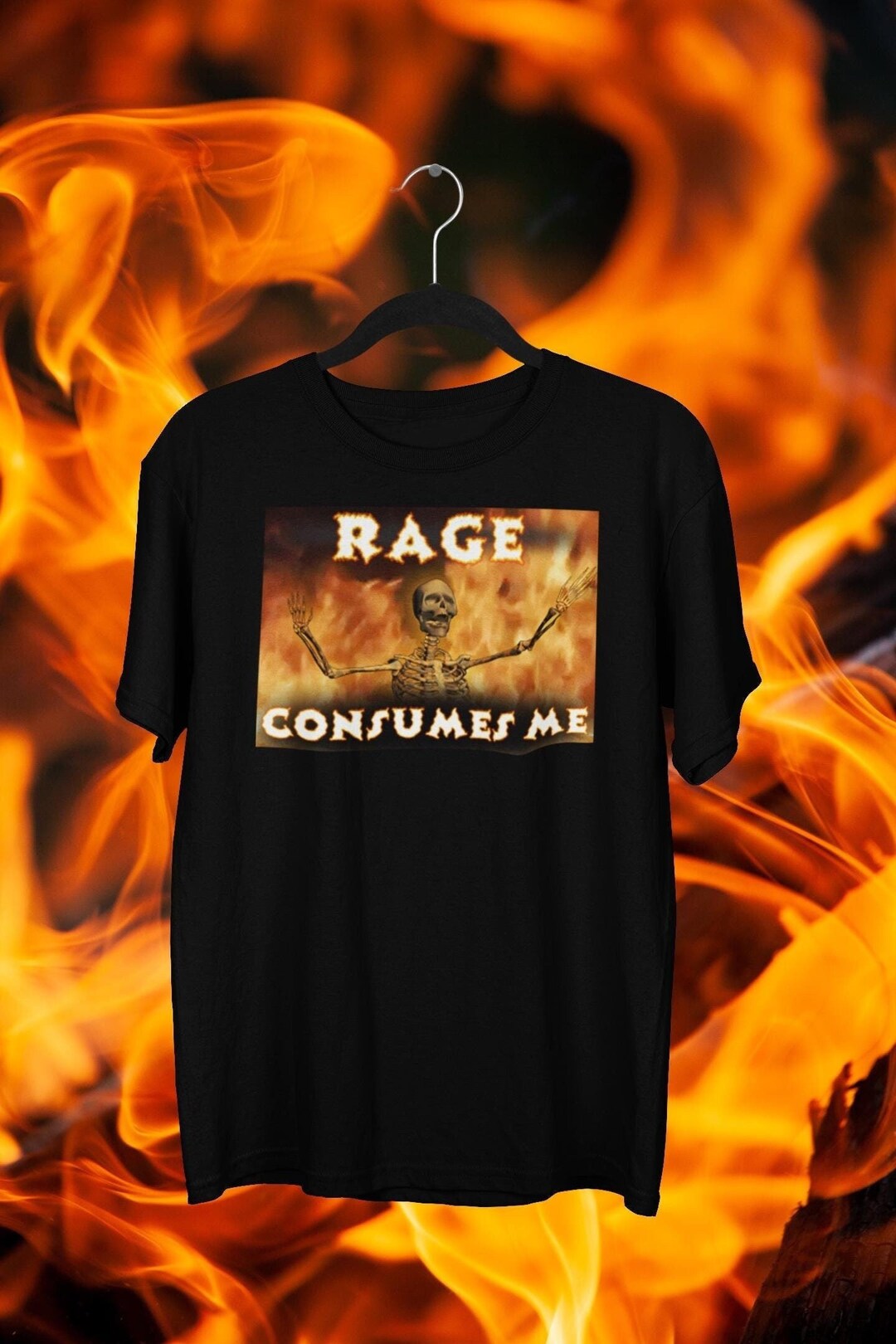 Rage Consumes Me Skeleton Meme Shirt, Brainrot Funny Stupid Shirt ...