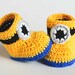 Minion Crochet Baby Booties, Handmade Woolen Shoe for Newborn Soft Footwear, Toddler Gift, Baby ...