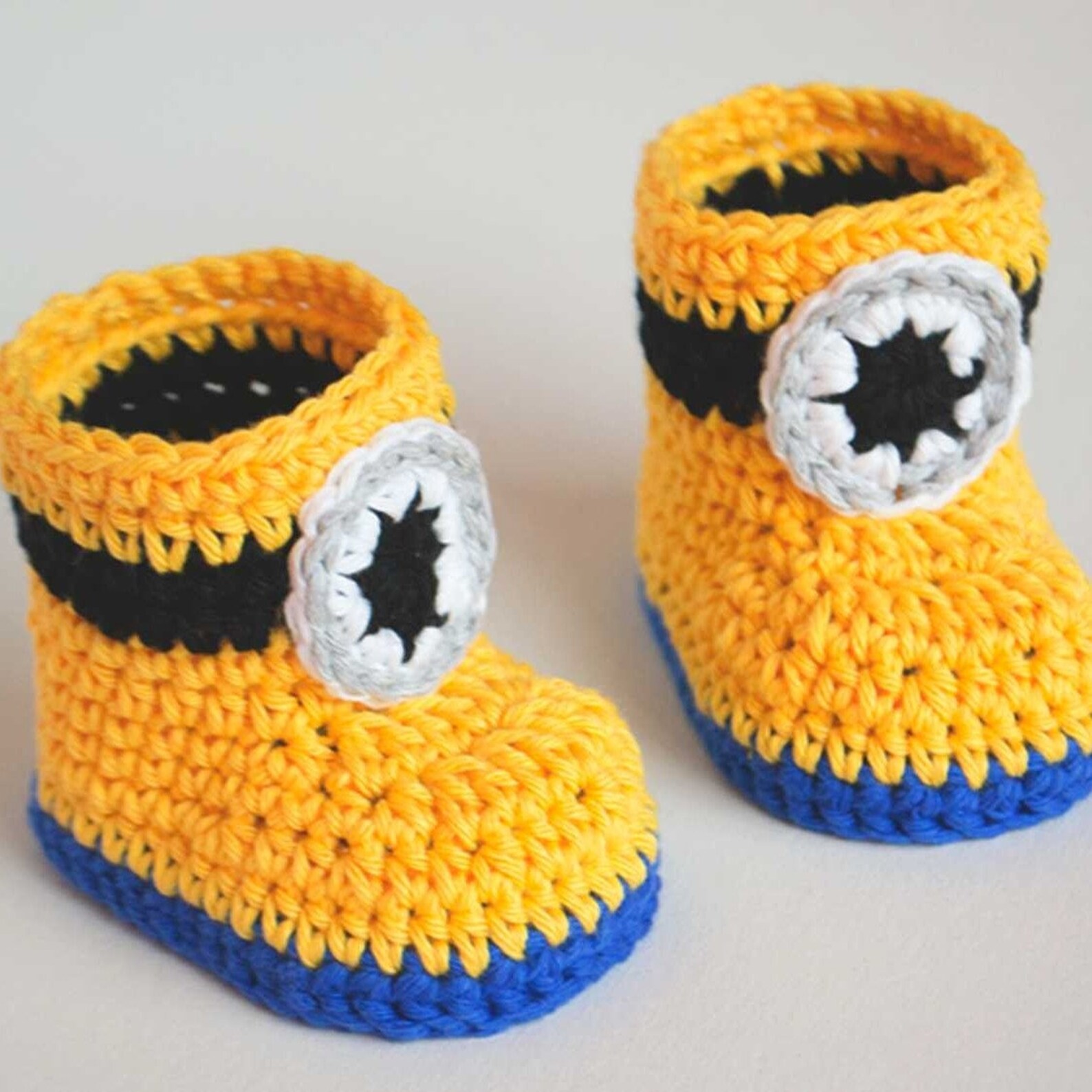 Minion Crochet Baby Booties, Handmade Woolen Shoe for Newborn Soft Footwear, Toddler Gift, Baby ...