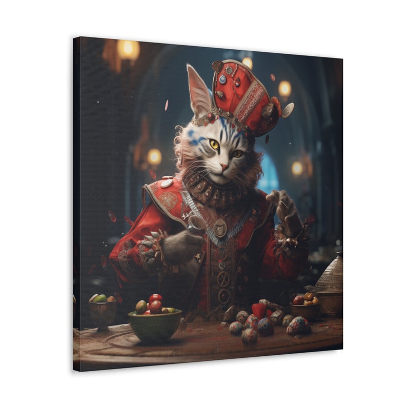 Jester Cat Canvas Print, Joker Cat Wall Decor, Funny Cat Home Decor ...