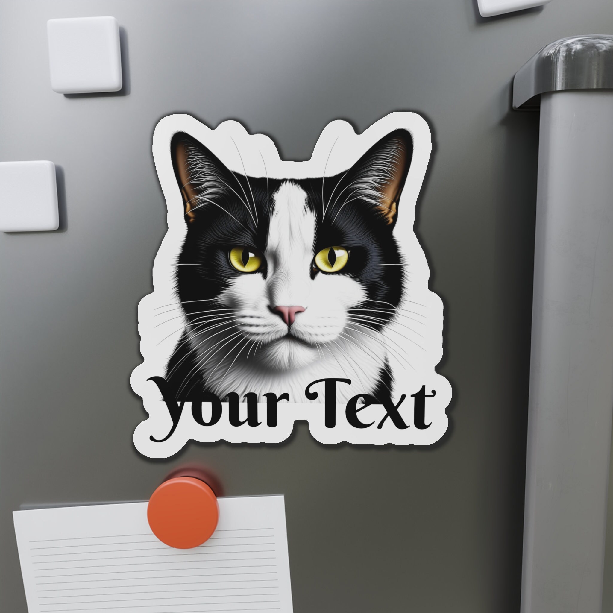 Custom Cat Vinyl Sticker, Cat Name Sticker, Cat Face Sticker, Cat Lover ...