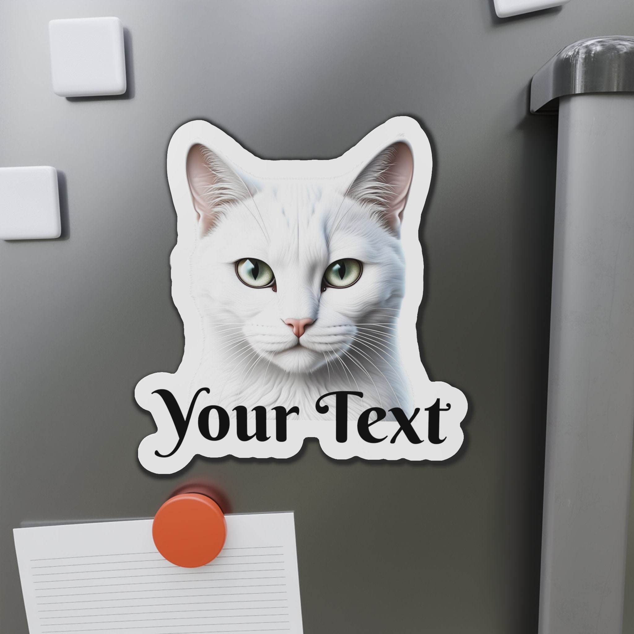 Custom Cat Vinyl Sticker, Cat Name Sticker, Cat Face Sticker, Cat Lover ...