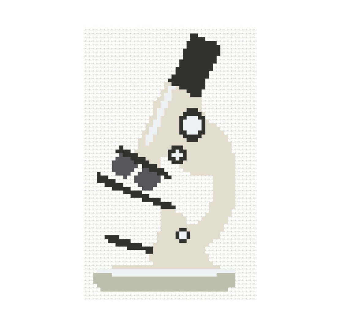 Small Microscope Digital Cross Stitch Pattern - Science Cross Stitch ...