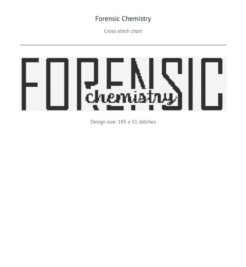 Forensic Chemistry Digital Cross Stitch Patter - Forensic Science Gift ...