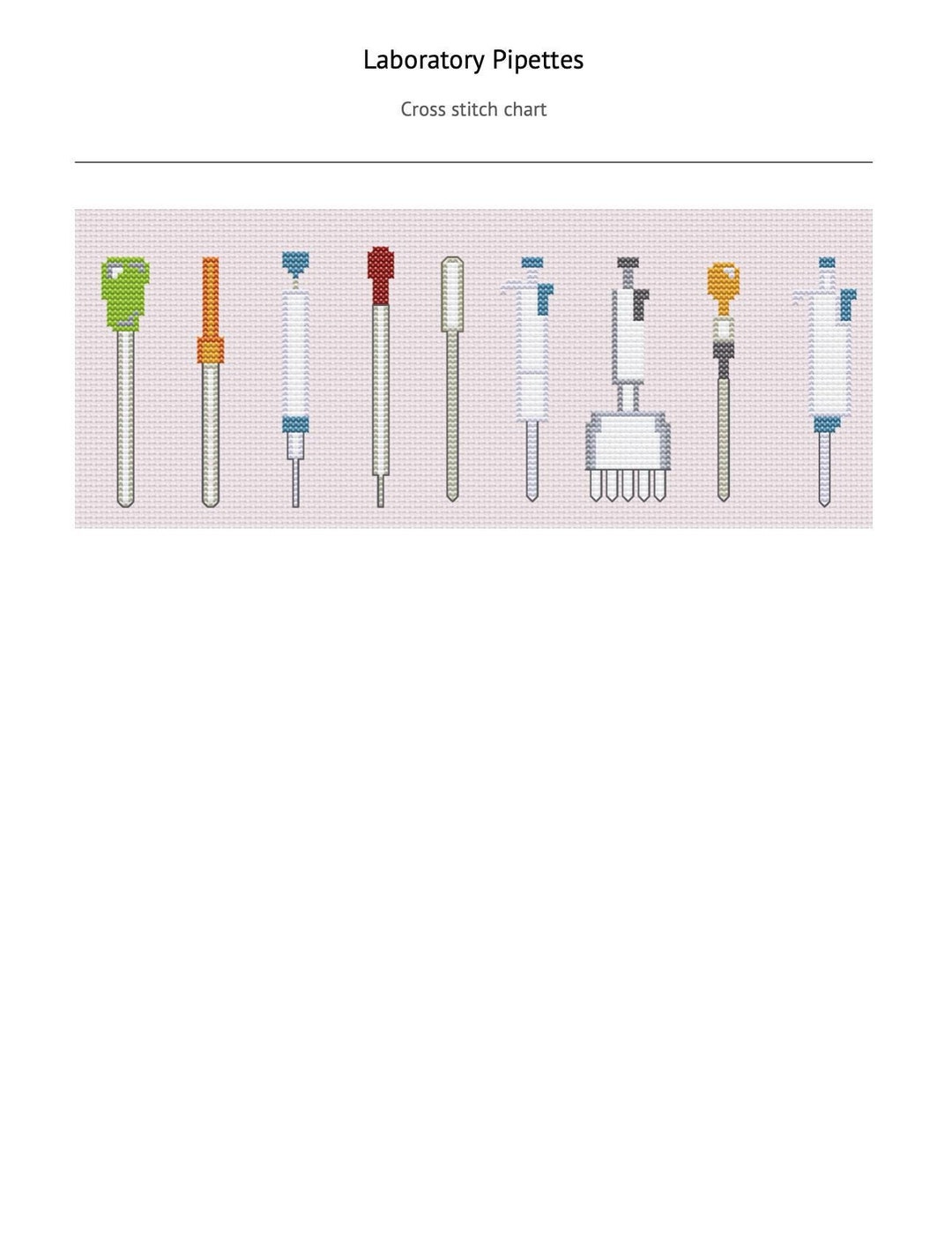 Laboratory Pipette Cross Stitch Pattern - Science Cross Stitch Patterns ...
