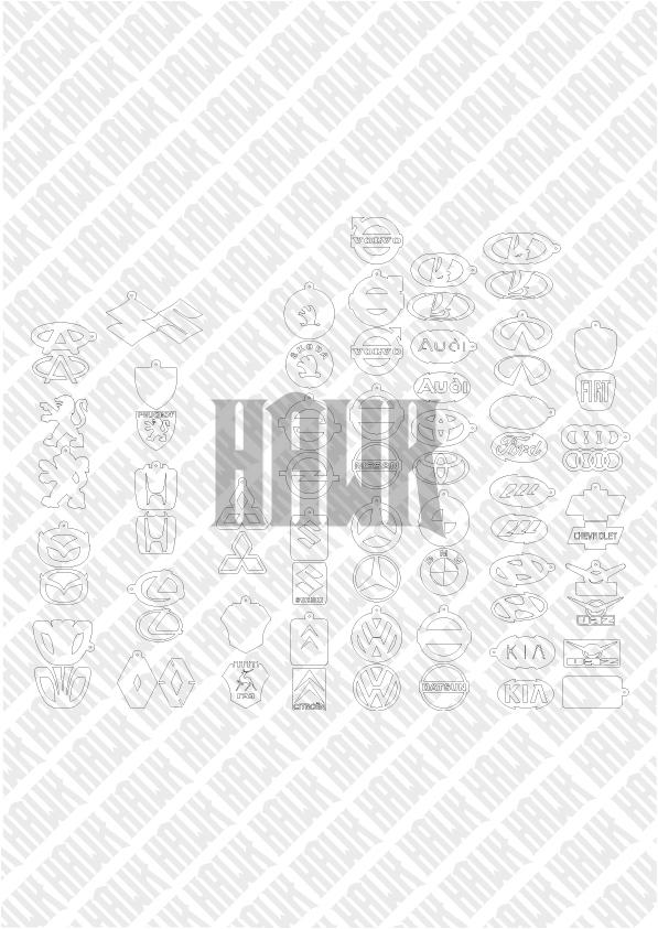 Car Keychain Accessory Bunddle, Designed for Cnc Machines, Plasma ...