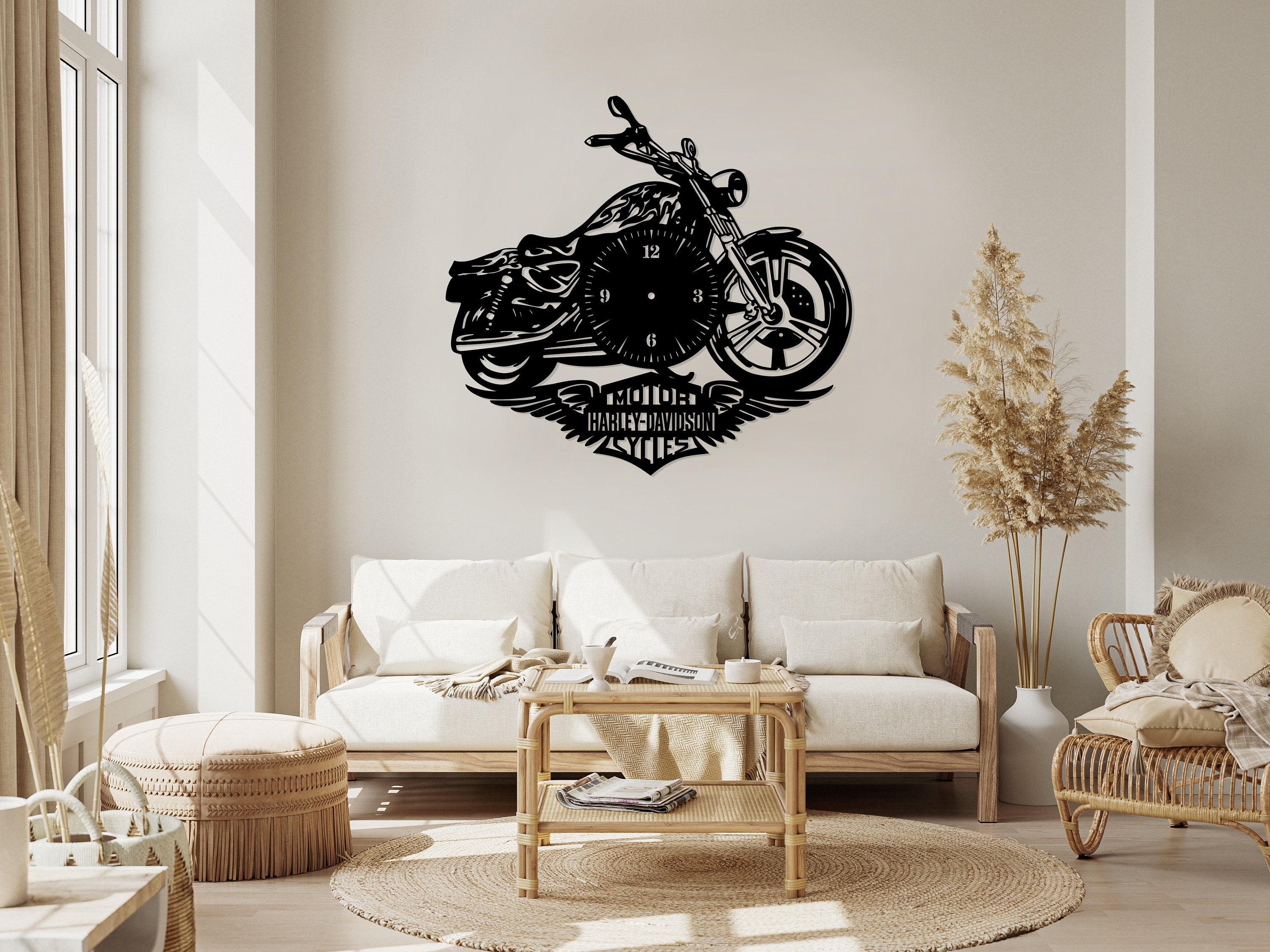 Harley Davidson Motorcycle Clock - CNC Ready Silhouette (DXF and SVG ...