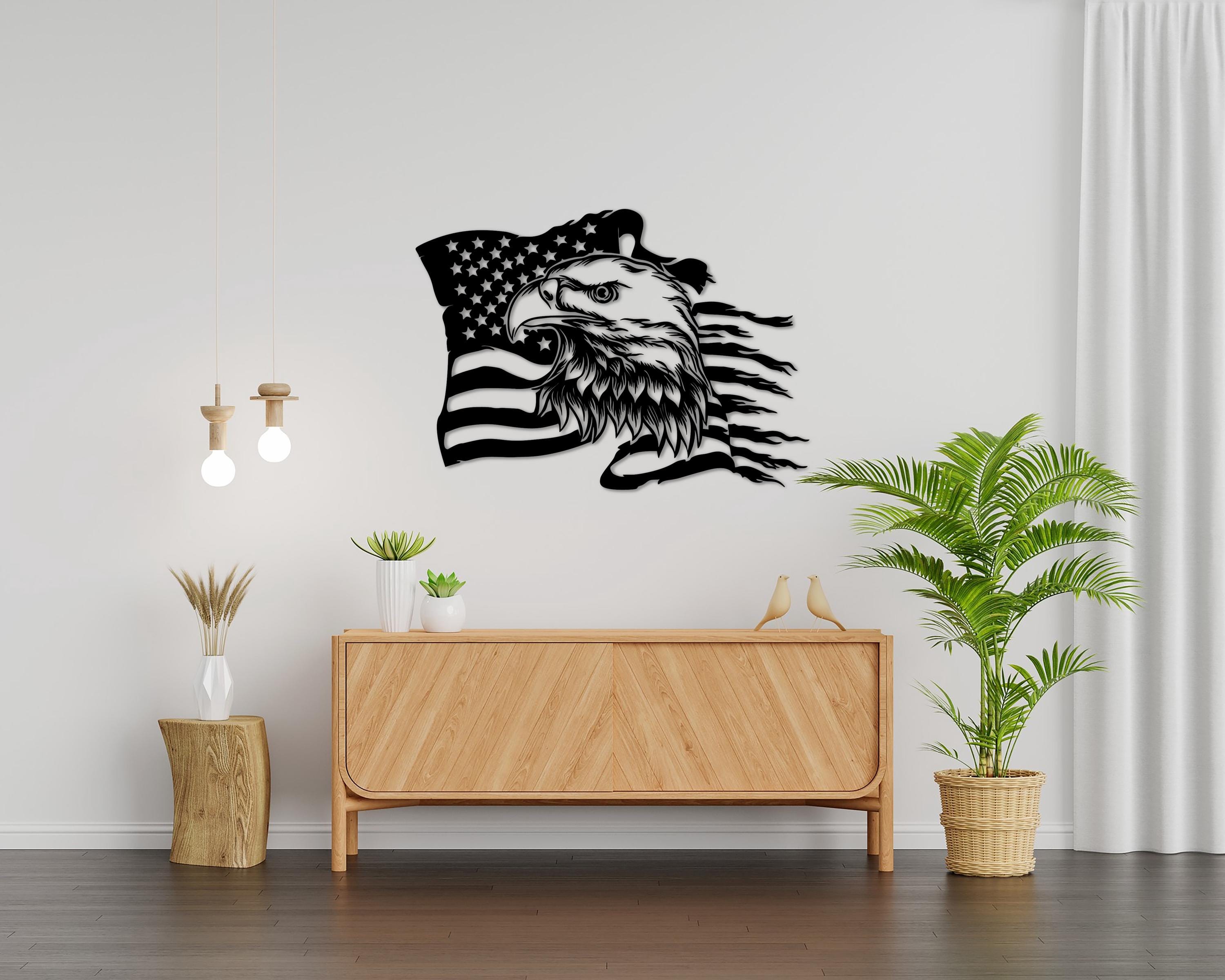 American Eagle USA Flag Wall Art: Plasma, Laser, Water Jet Files (DXF ...