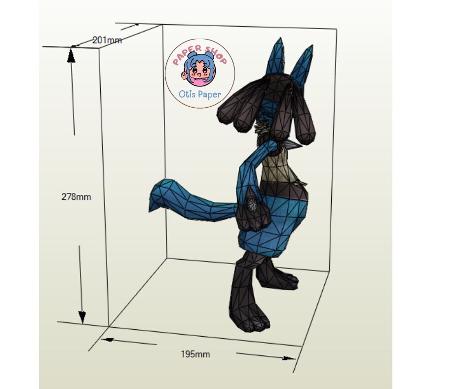 Lucario Pokémon Papercraft PDF SVG Figure - Etsy México