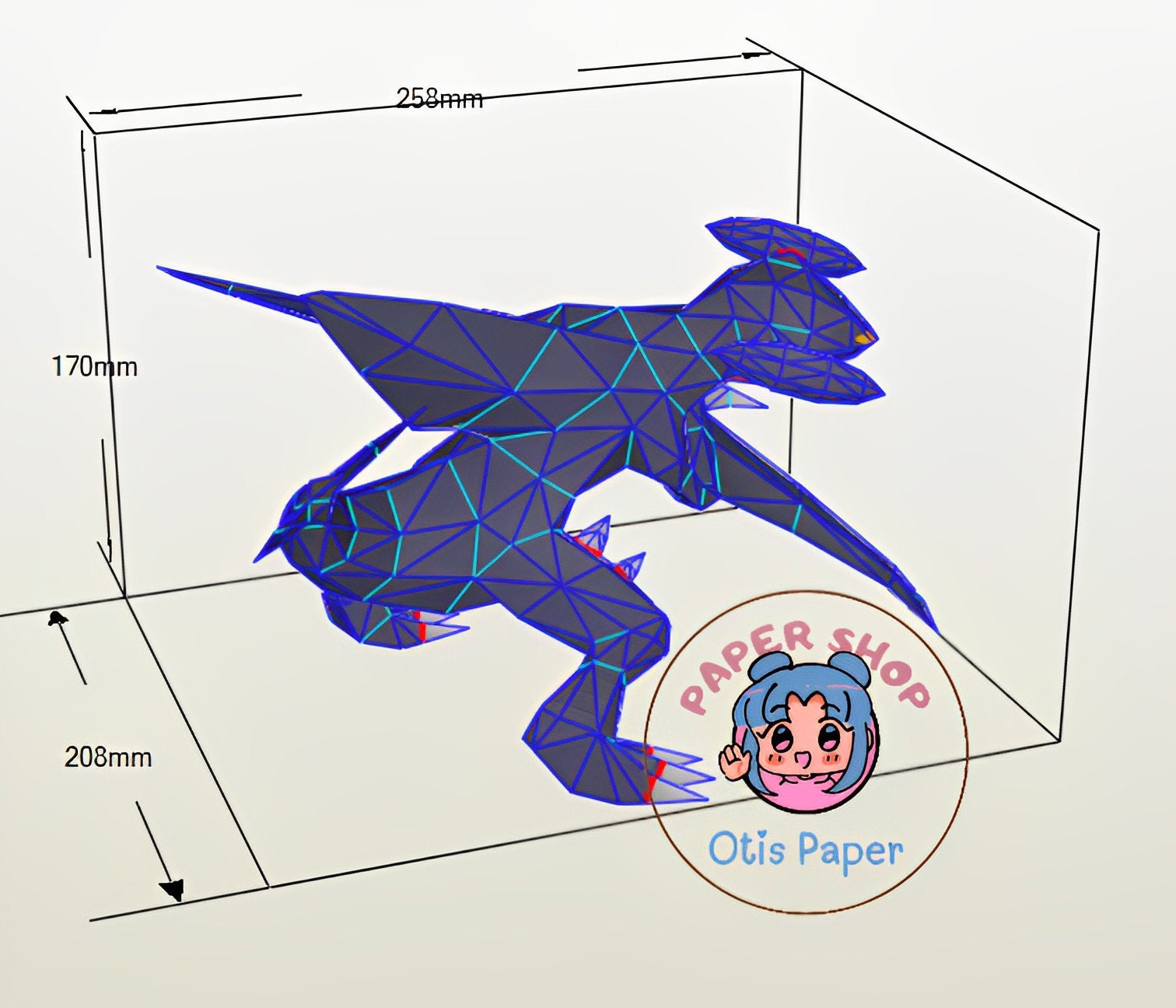 GARCHOMP Pokémon Papercraft PDF SVG Figure - Etsy México
