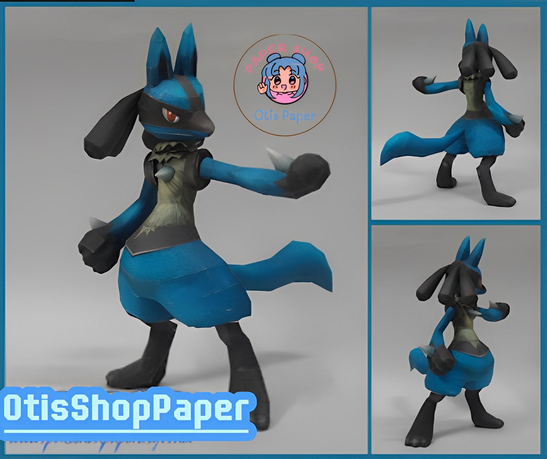 Lucario Pokémon Papercraft PDF SVG Figure - Etsy
