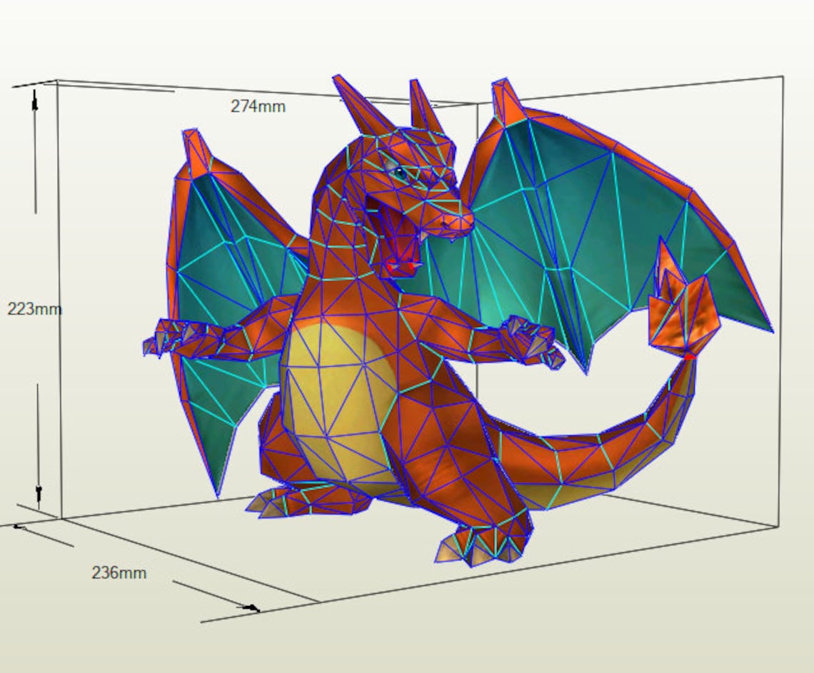CHARIZARD Pokémon Papercraft PDF SVG Figure - Etsy Canada