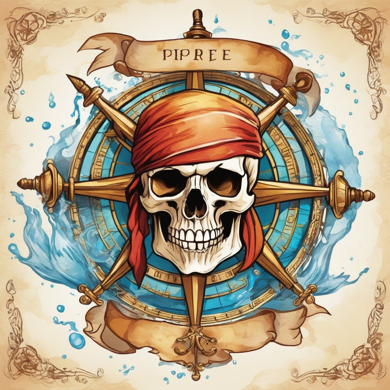 Pirates Compass Clip Art Bundle - Marine Pirate Compass, Steampunk ...