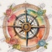 Floral Compass Clip Art Bundle Watercolor Compass Rose - Etsy