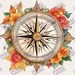 Floral Compass Clip Art Bundle - Watercolor Compass, Rose Compass, PNG ...