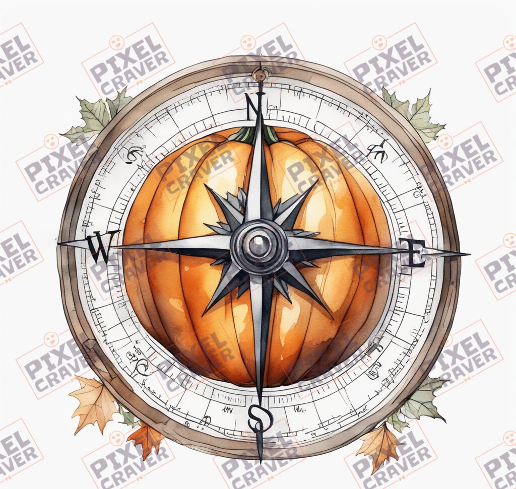 Halloween Compass Clip Art Bundle Vampire Compass Rose, Cursed Compass ...