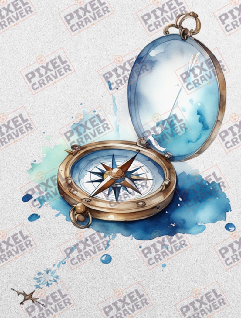 Magical Compass Clip Art Bundle - Watercolor Compass, Mystical Compass ...